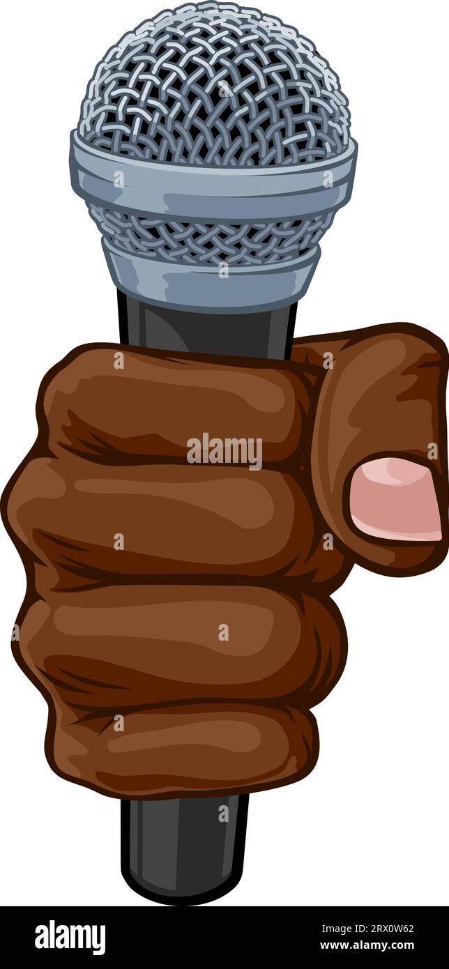 Microphone Fist Hand Comic Book Pop Art Cartoon Stock Vector Image ...