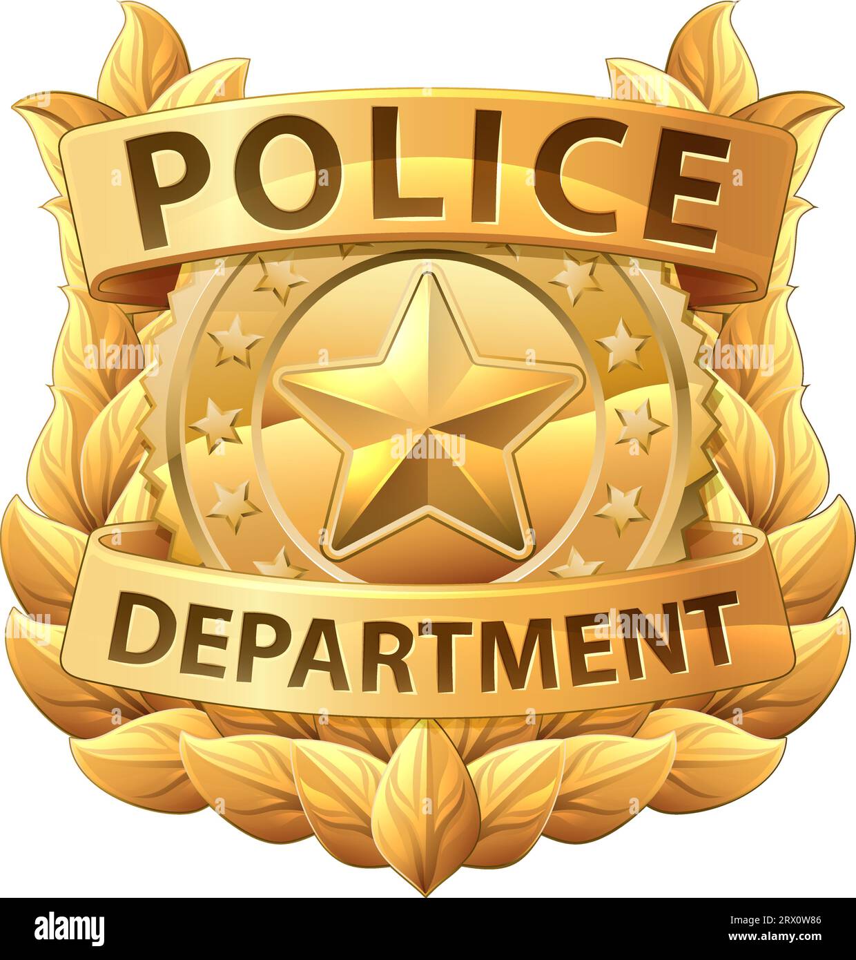 Police Badge Shield Star Sheriff Cop Crest Symbol Stock Vector Image ...