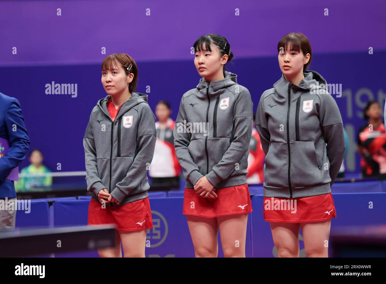 Hangzhou, China. 22nd Sep, 2023. (L-R) Miu Hirano, Miwa Harimoto, Miyu Nagasaki (JPN) Table ...