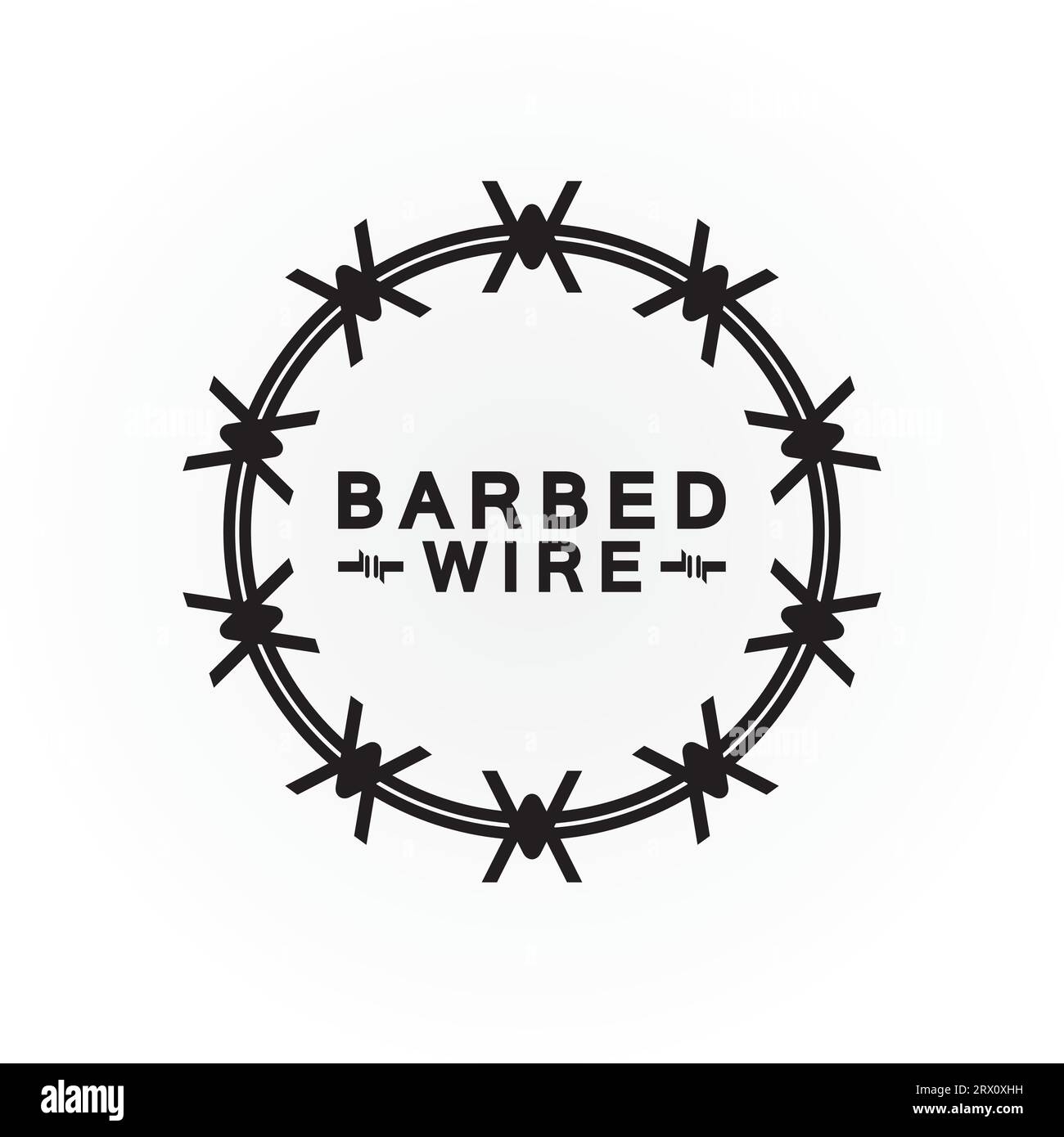 Circle black barbed wire logo design vector illustration Stock Vector ...
