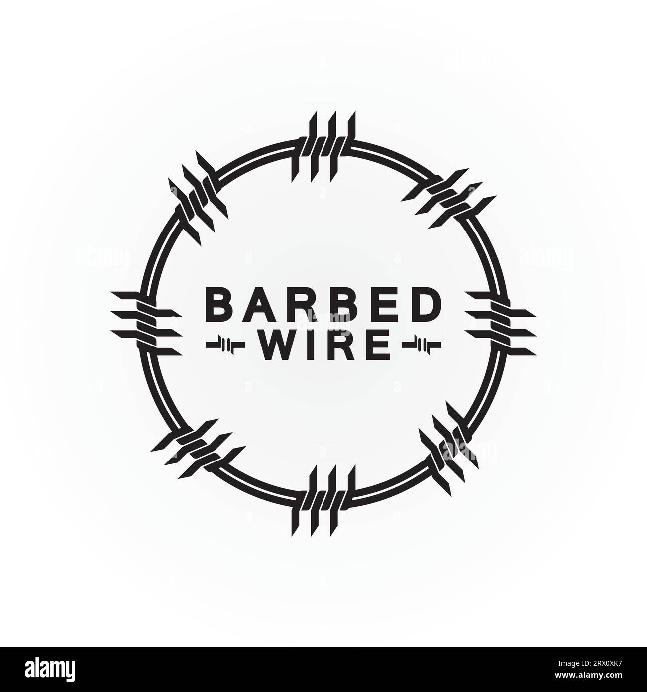 Circle black barbed wire logo design vector illustration Stock Vector ...