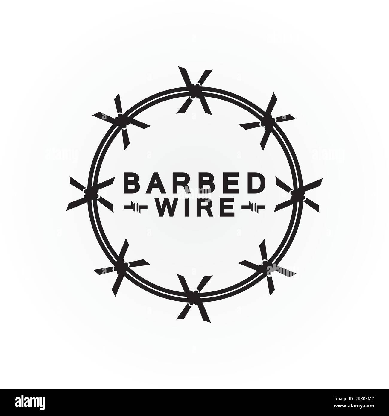 Circle black barbed wire logo design vector illustration Stock Vector ...
