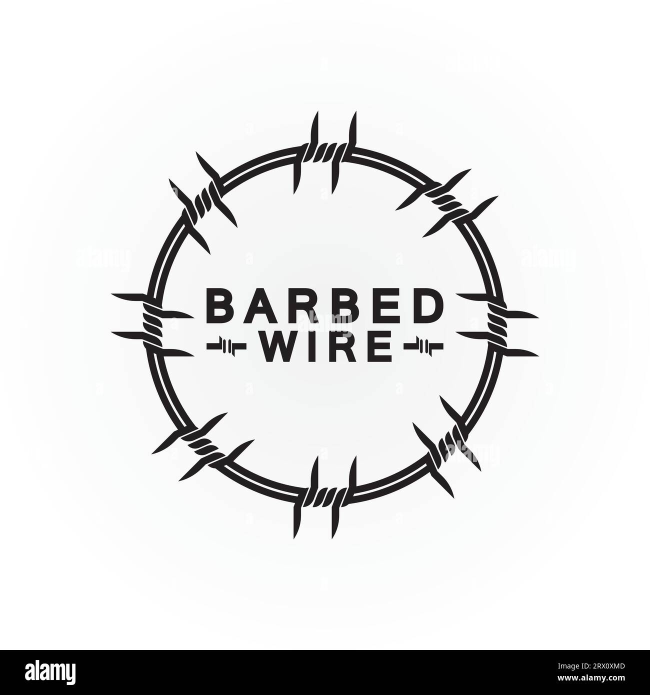 Circle black barbed wire logo design vector illustration Stock Vector ...