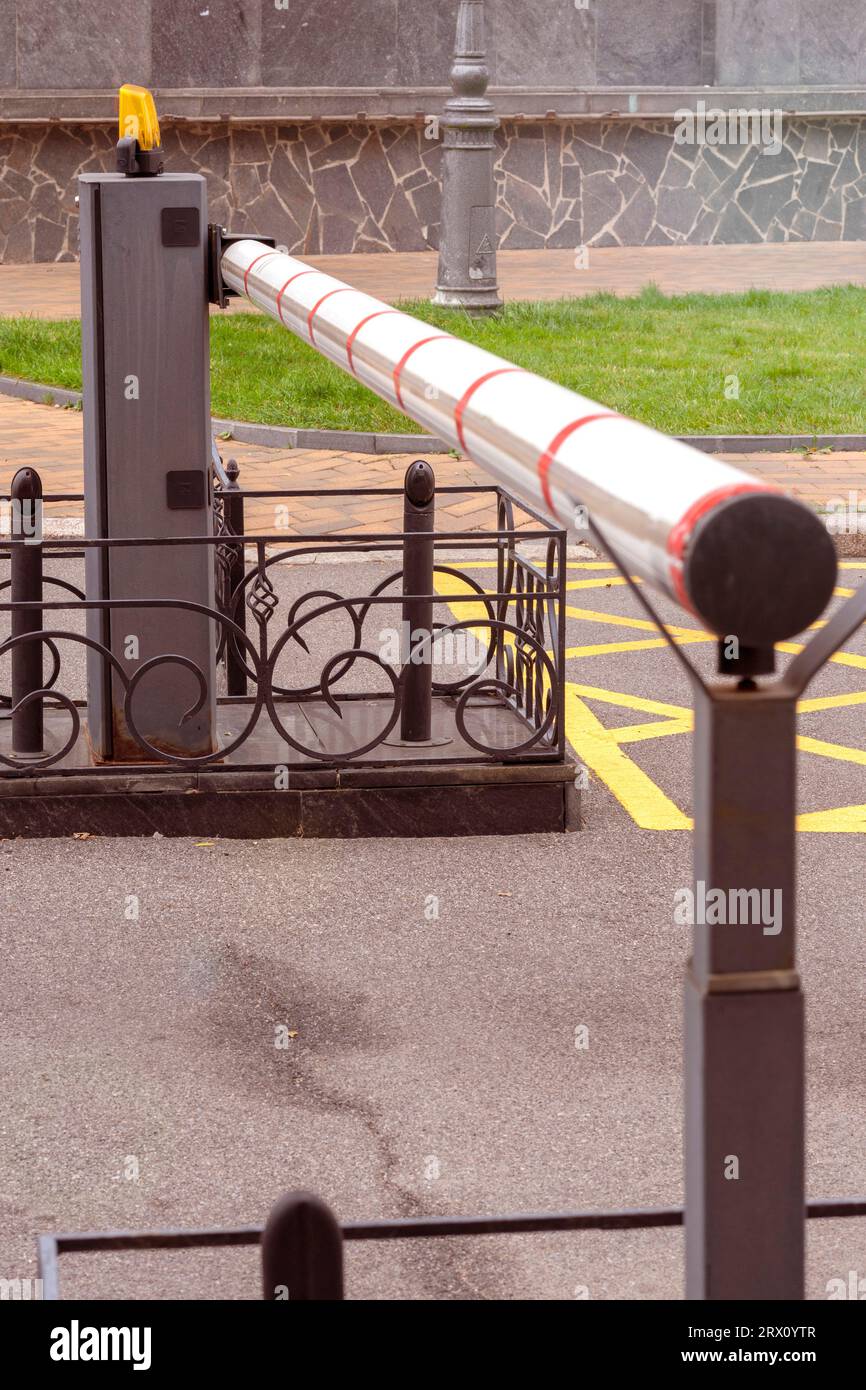 Barrier . Parking Entrance, Closed barrier. Concept closed Stock Photo ...
