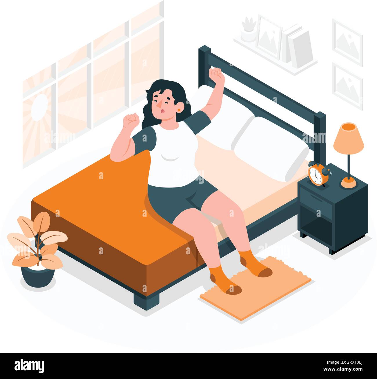 Happy Waking Up And Health Concept Young Smiling Woman With Eyes