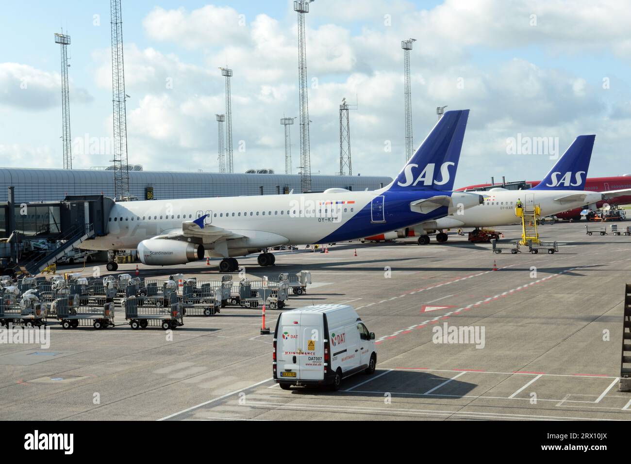 SAS Airplanes at Copenhagen International Airport, Denmark Stock Photo ...