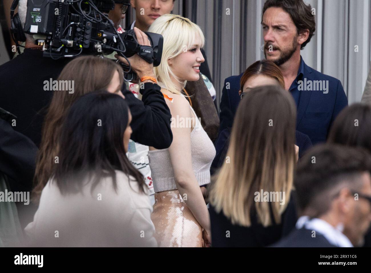 Milan, Italy. 21st Sep, 2023. Jeon Somi attends the Prada fashion show ...