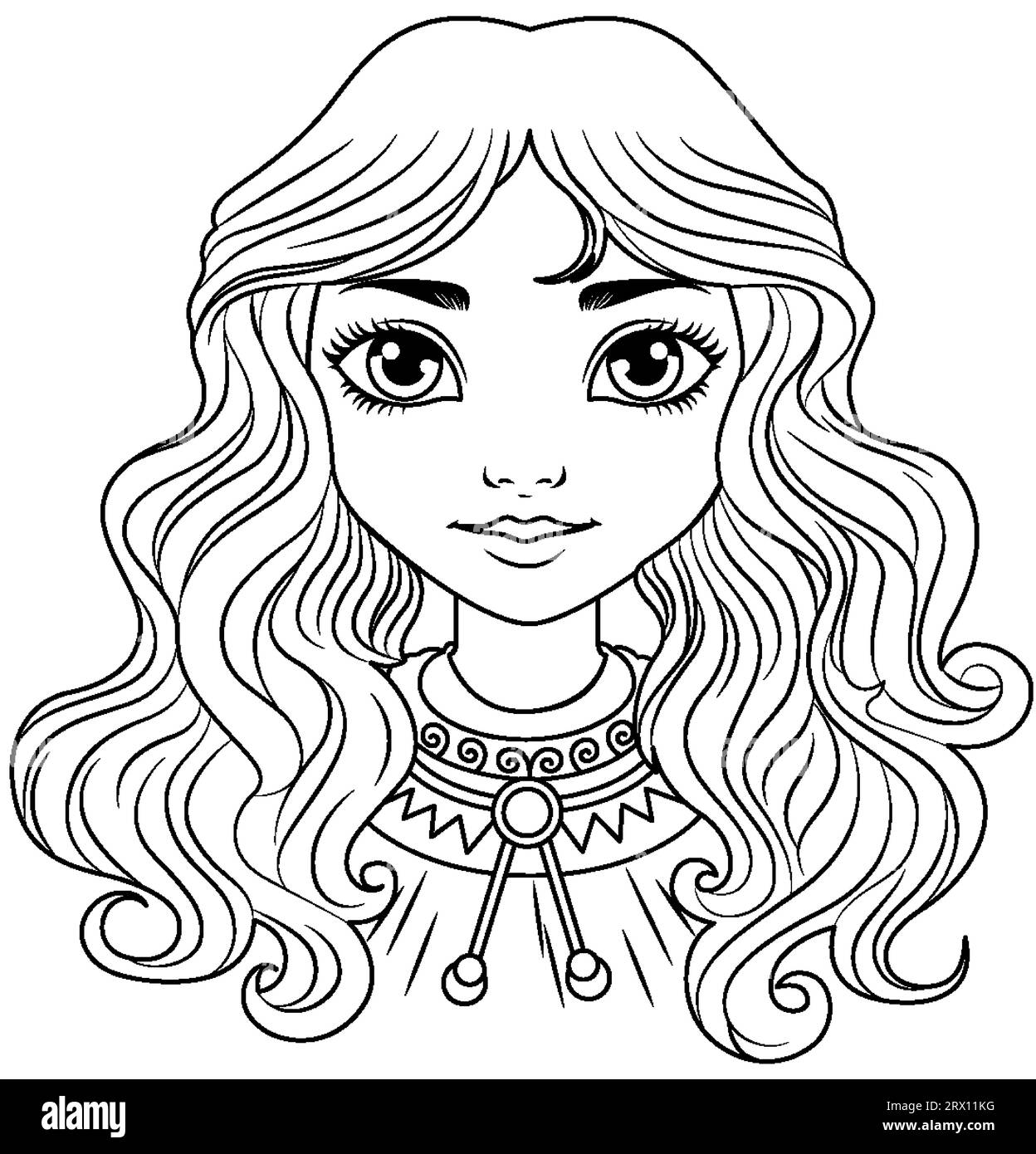 Beautiful woman portrait isolated doodle illustration Stock Vector ...