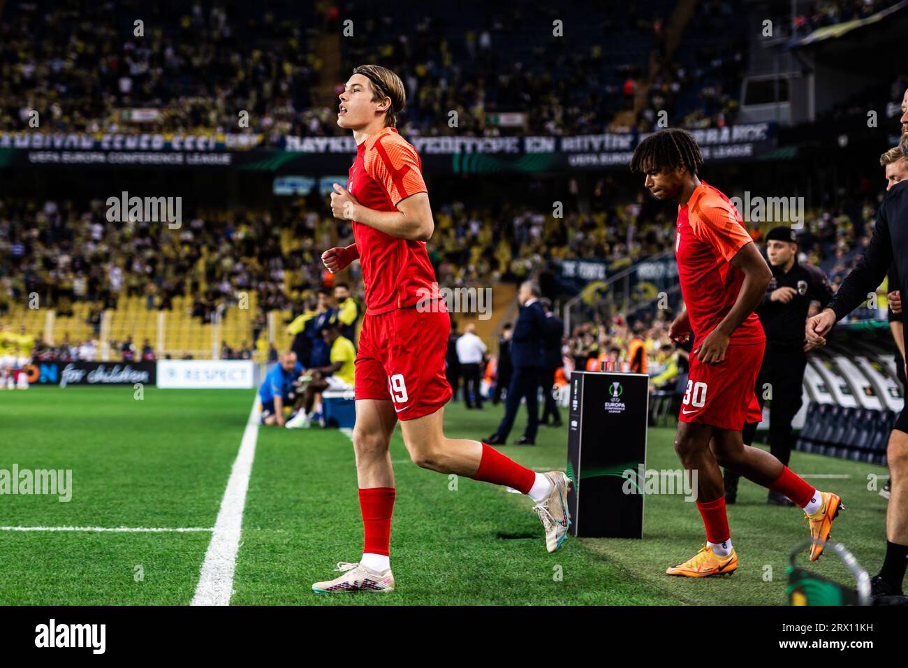 Istanbul, Turkey. 21st Sep, 2023. Lucas Hey (19) of FC Nordsjaelland ...