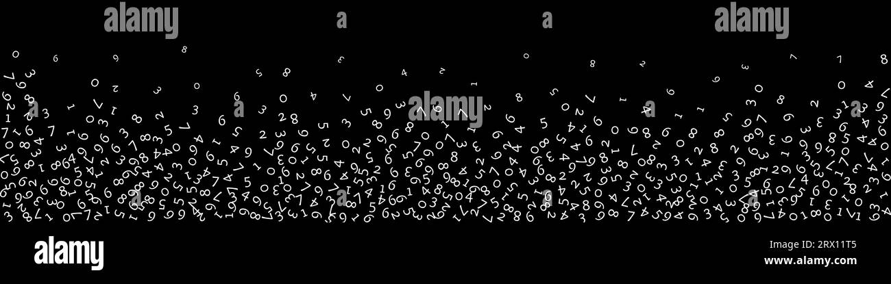 Falling Numbers Big Data Concept Binary White Random Flying Digits