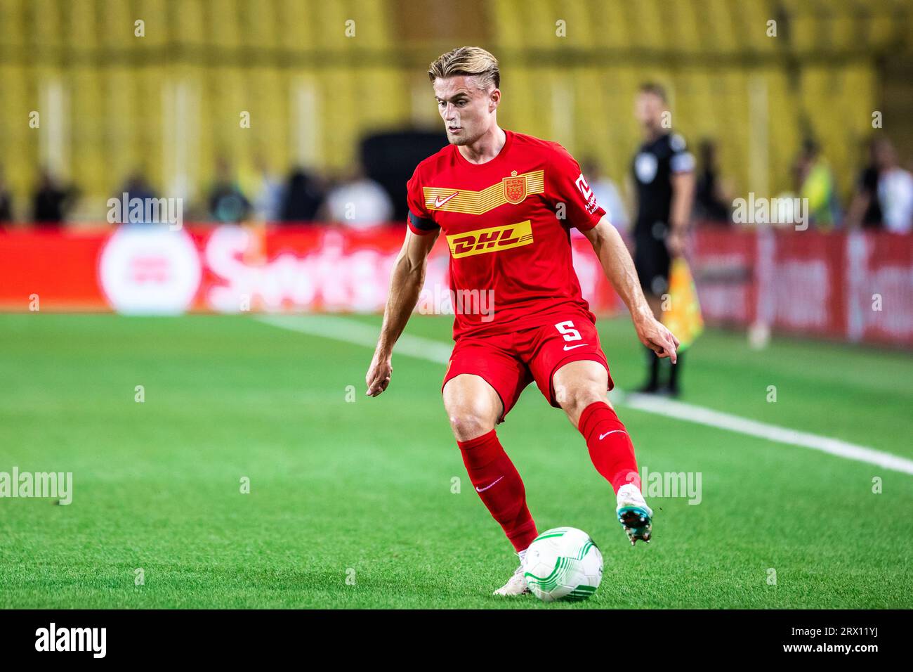 Istanbul, Turkey. 21st Sep, 2023. Martin Frese (5) of FC Nordsjaelland ...