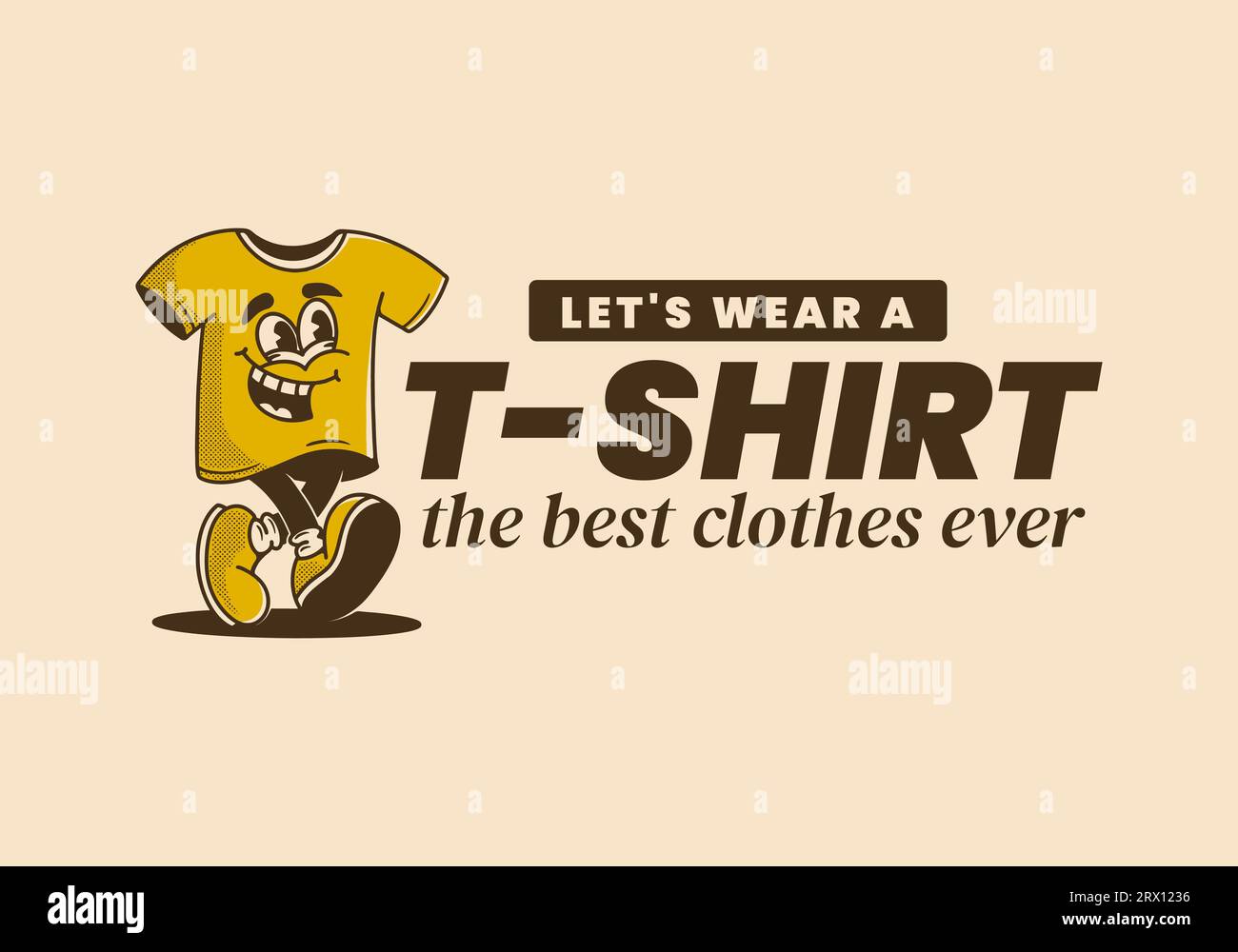 T-shirt, the best clothes ever. Mascot character illustration of ...