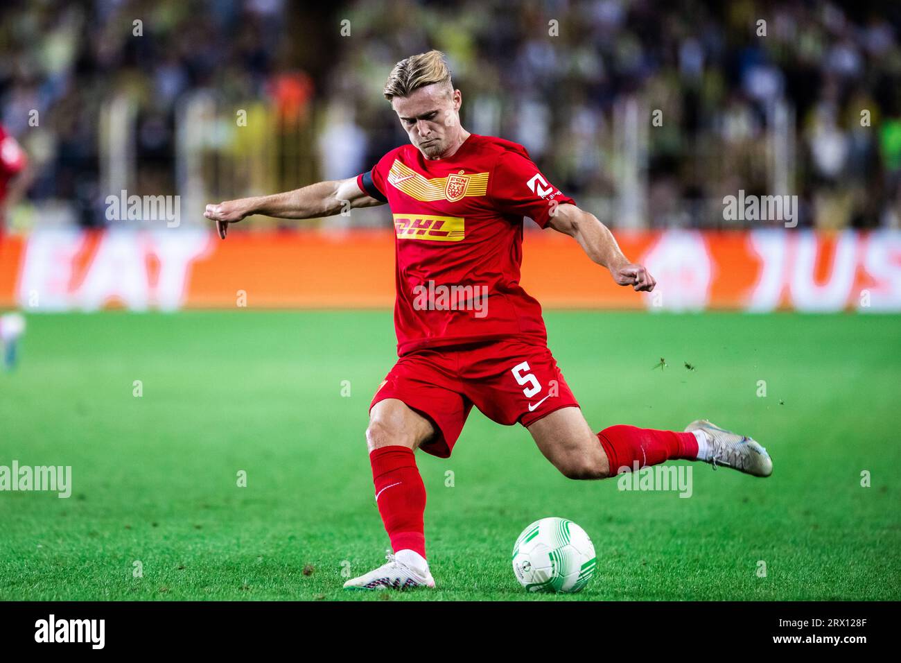 Istanbul, Turkey. 21st Sep, 2023. Martin Frese (5) of FC Nordsjaelland ...