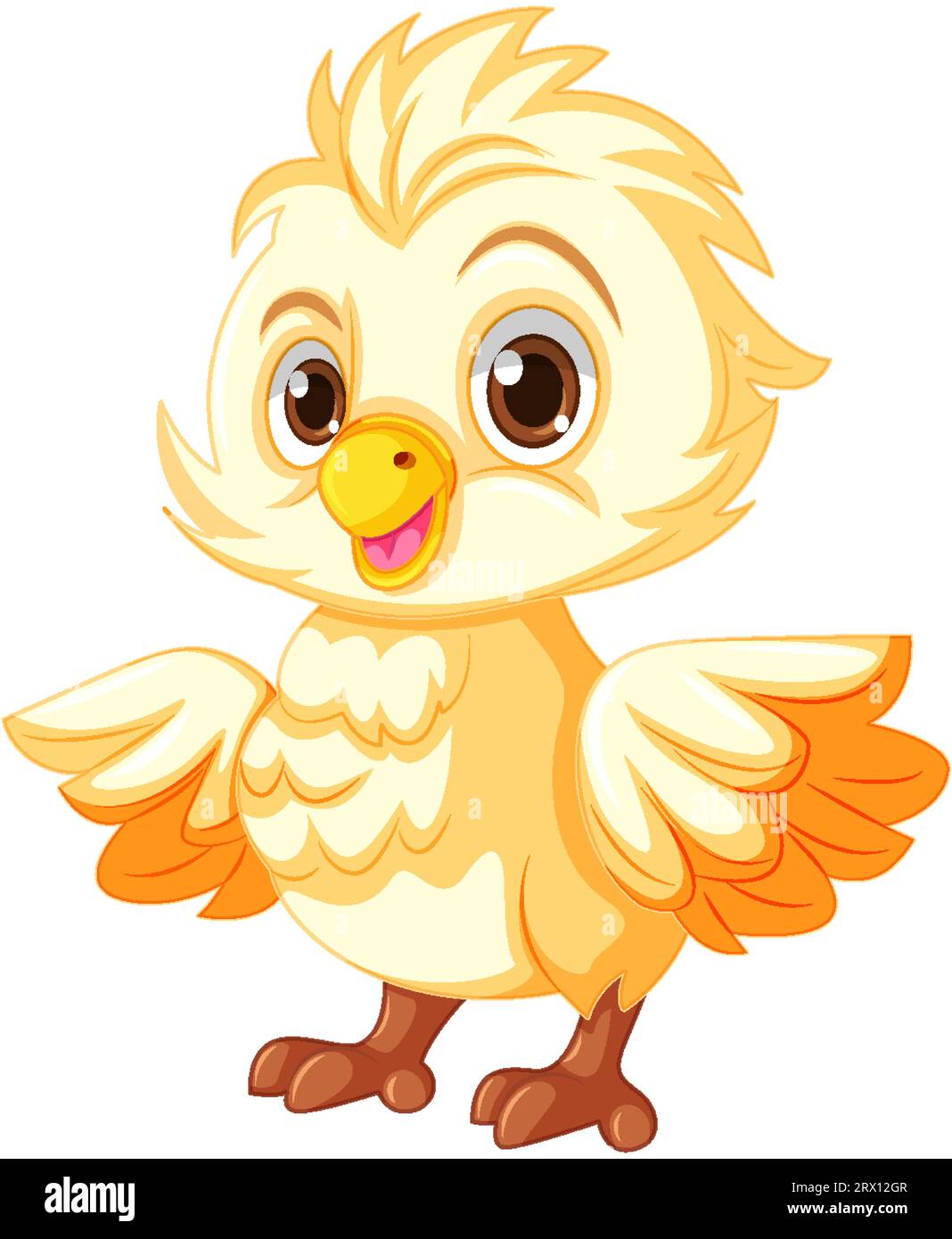 Yellow baby chick cartoon character illustration Stock Vector Image ...