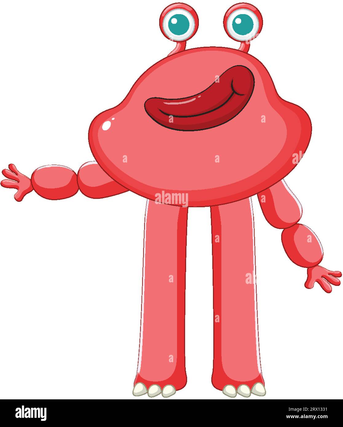A cute and lovable pink alien monster with long legs Stock Vector Image ...