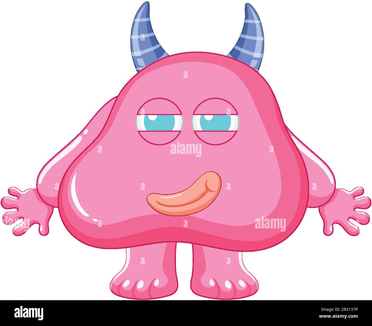 A vibrant and playful pink alien monster in a cartoon style Stock ...