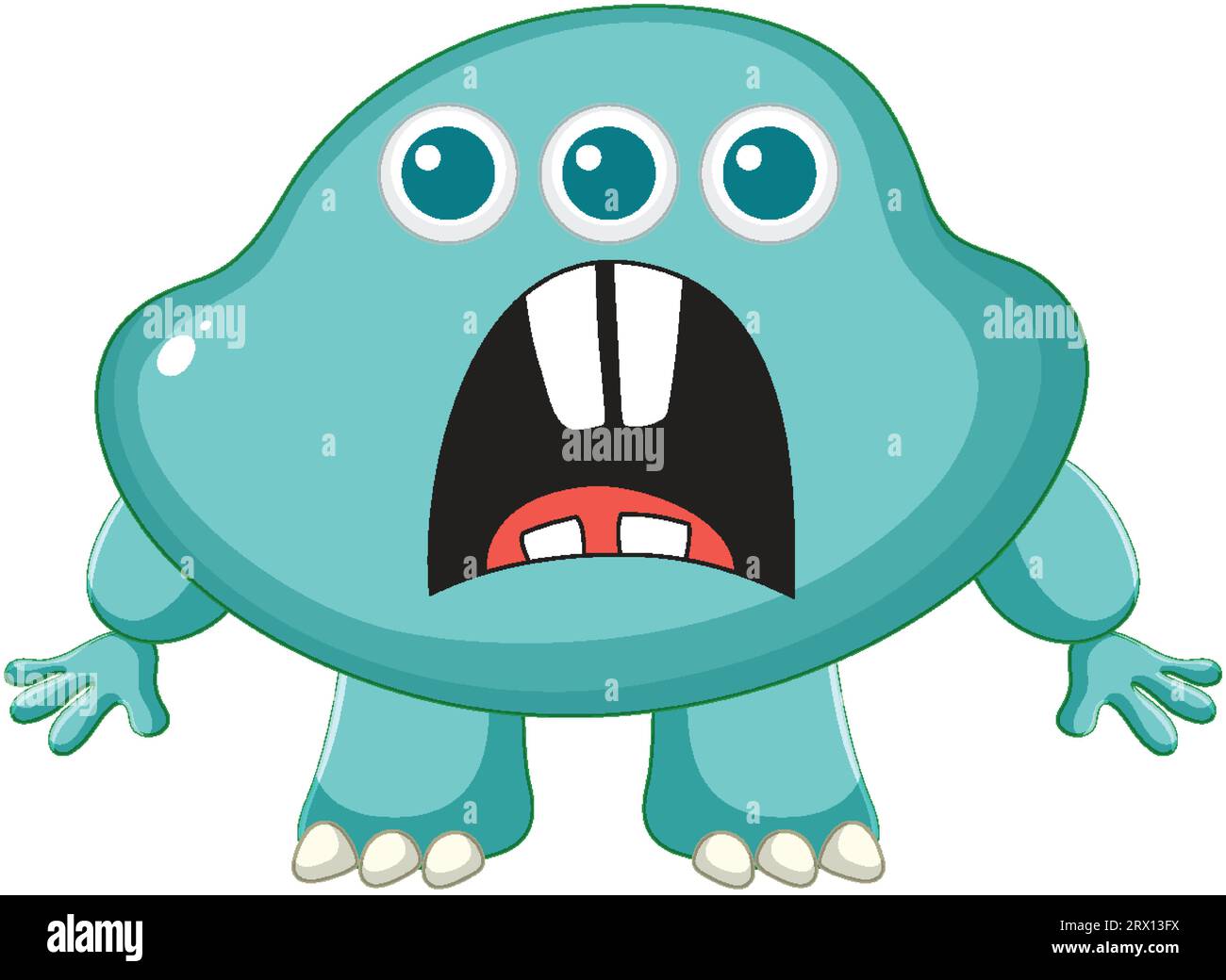 A cute and lovable blue alien monster with large teeth Stock Vector ...
