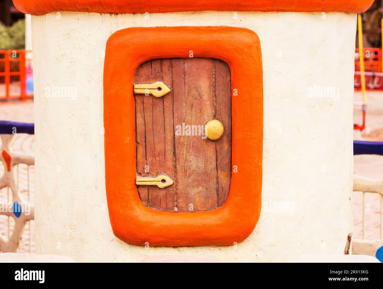 Fantastic door on a light background. toy door Stock Photo - Alamy