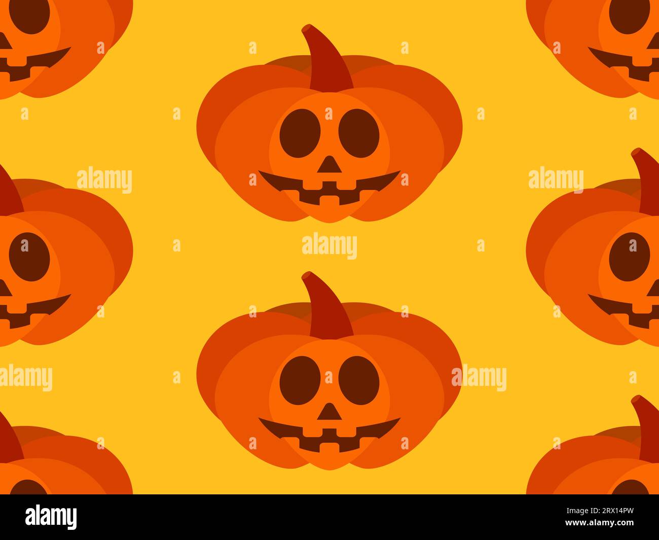 Halloween pumpkins seamless pattern. Halloween carved pumpkin face ...