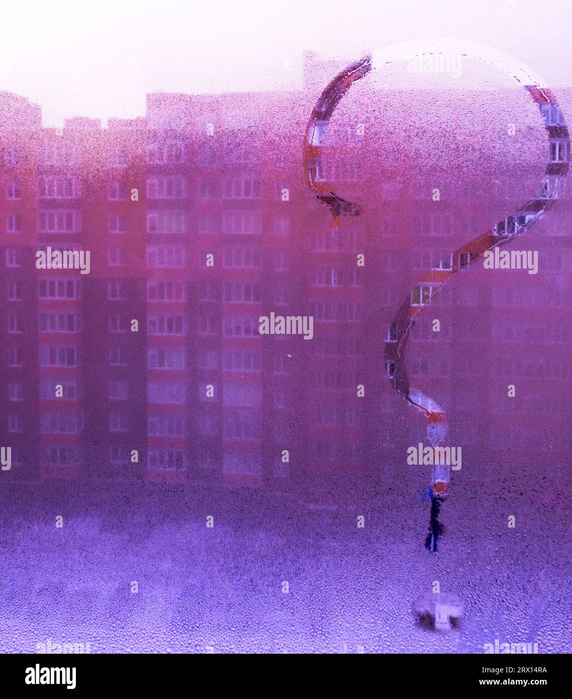 question mark on glass. inscription on the sweaty glass - question mark ...