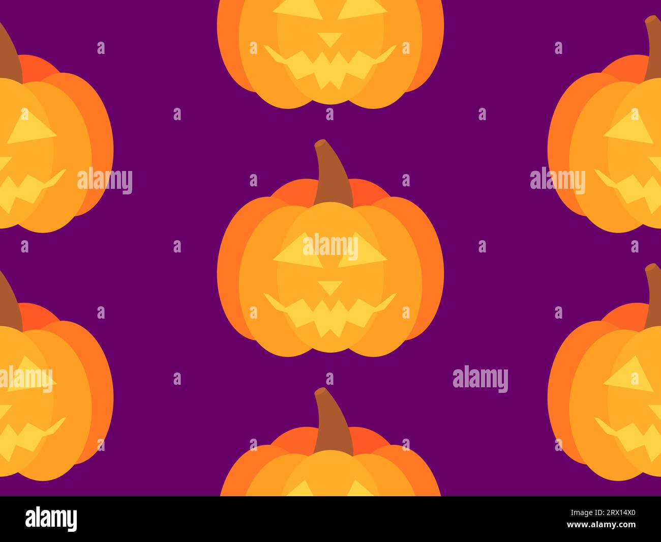 Halloween pumpkins seamless pattern. Halloween carved pumpkin face ...