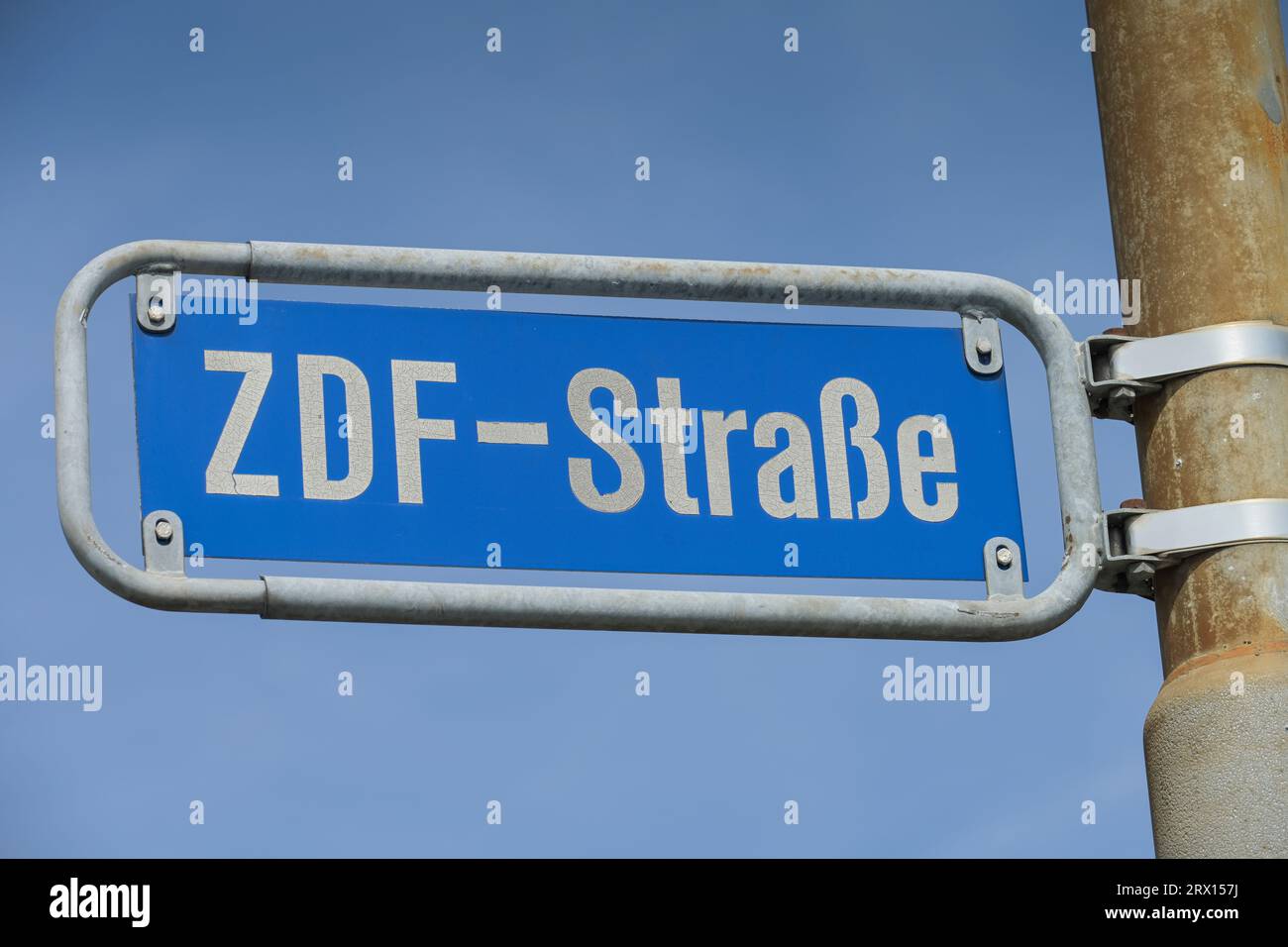 ZDF, Straßenschild, Lerchenberg, Mainz, Rheinland-Pfalz, Deutschland ...