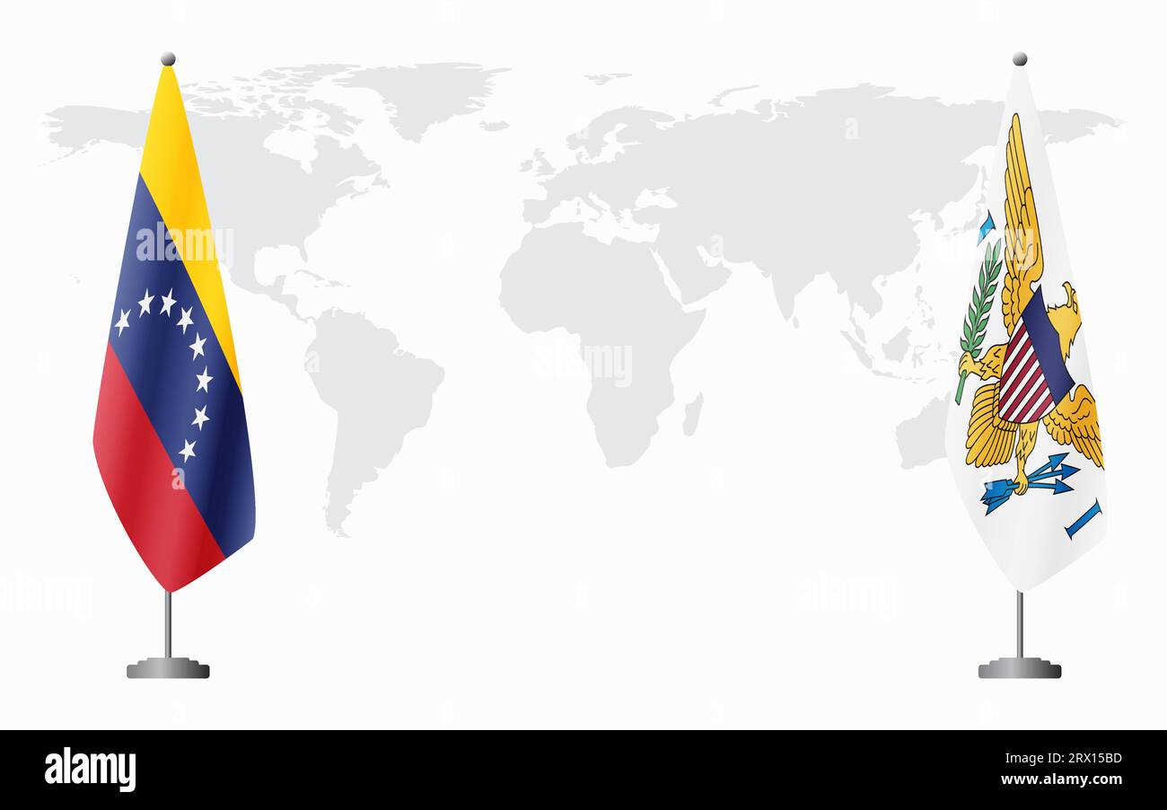 Venezuela and United States Virgin Islands flags for official meeting ...