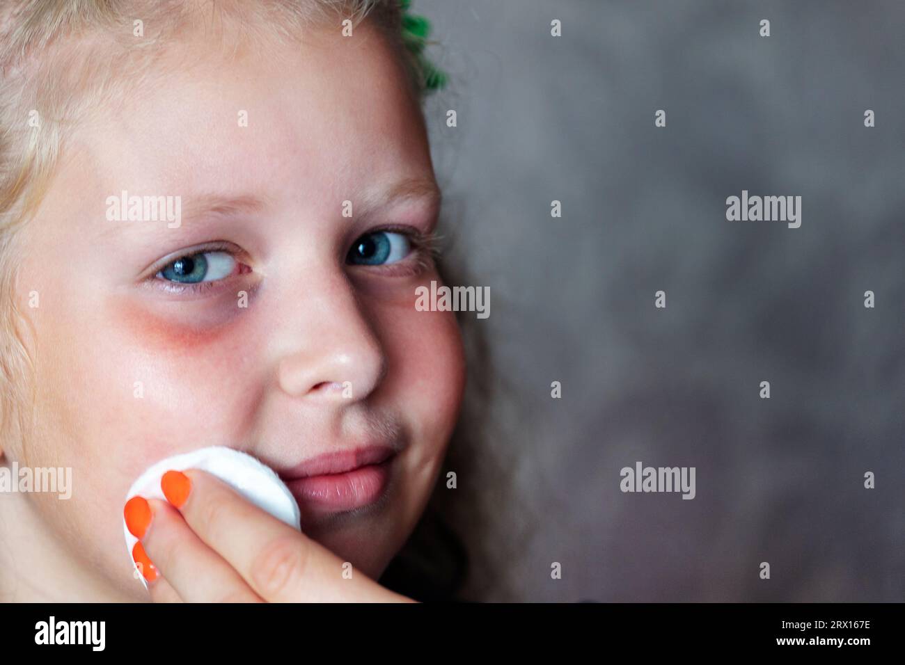 girl skincare procedures. problems hygiene, clean and fresh skin ...