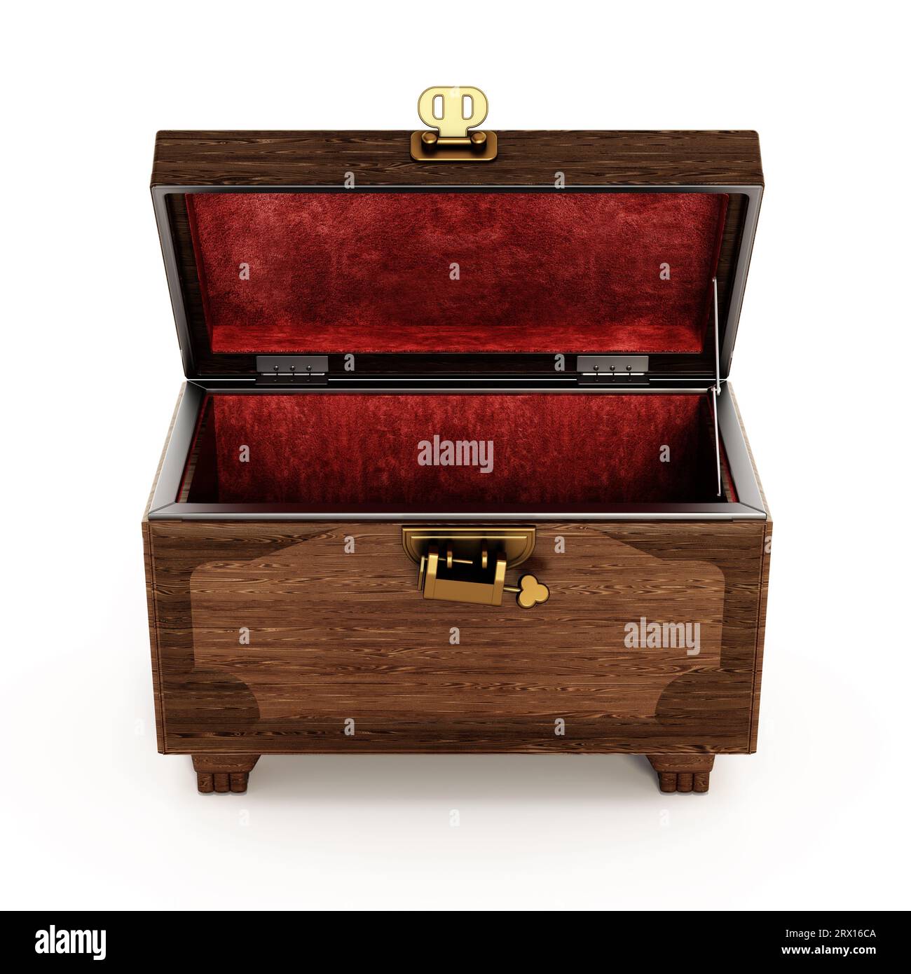 Open treasure chest isolated on white background. 3D illustration Stock ...