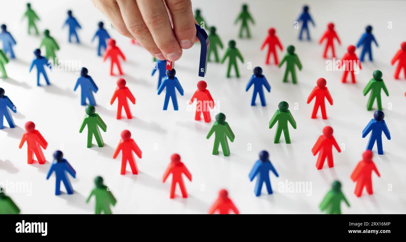 Business Lead And Customer Generation Magnet Pulling Figures Stock ...