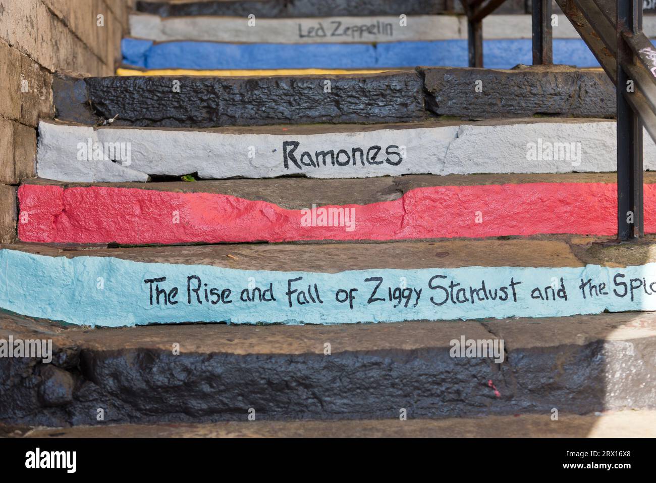 The Rock Stairs, Gión, Asturias, northern Spain. The 42 steps of the ...