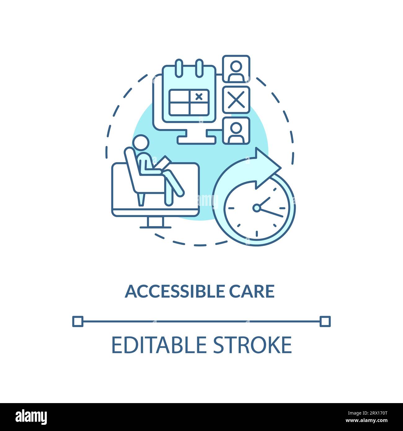 2D accessible care linear icon concept Stock Vector Image & Art - Alamy
