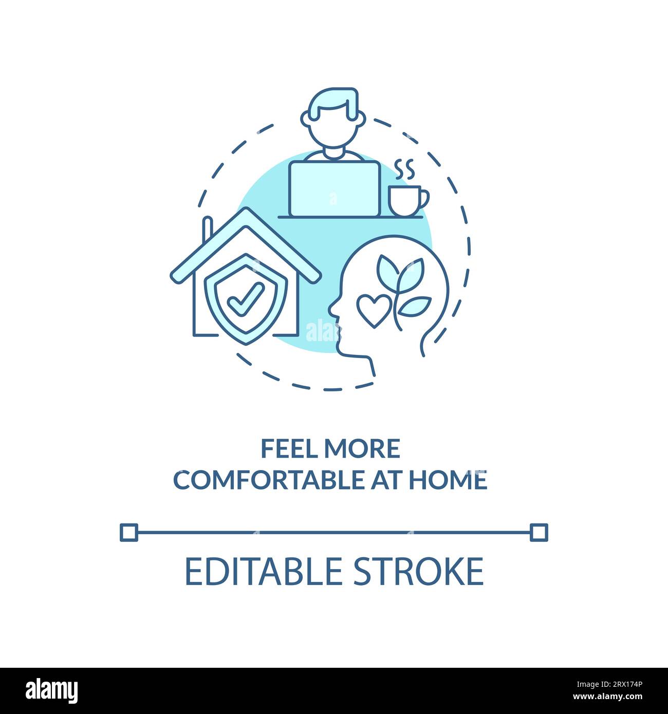 2D feel more comfortable at home linear icon concept Stock Vector Image ...