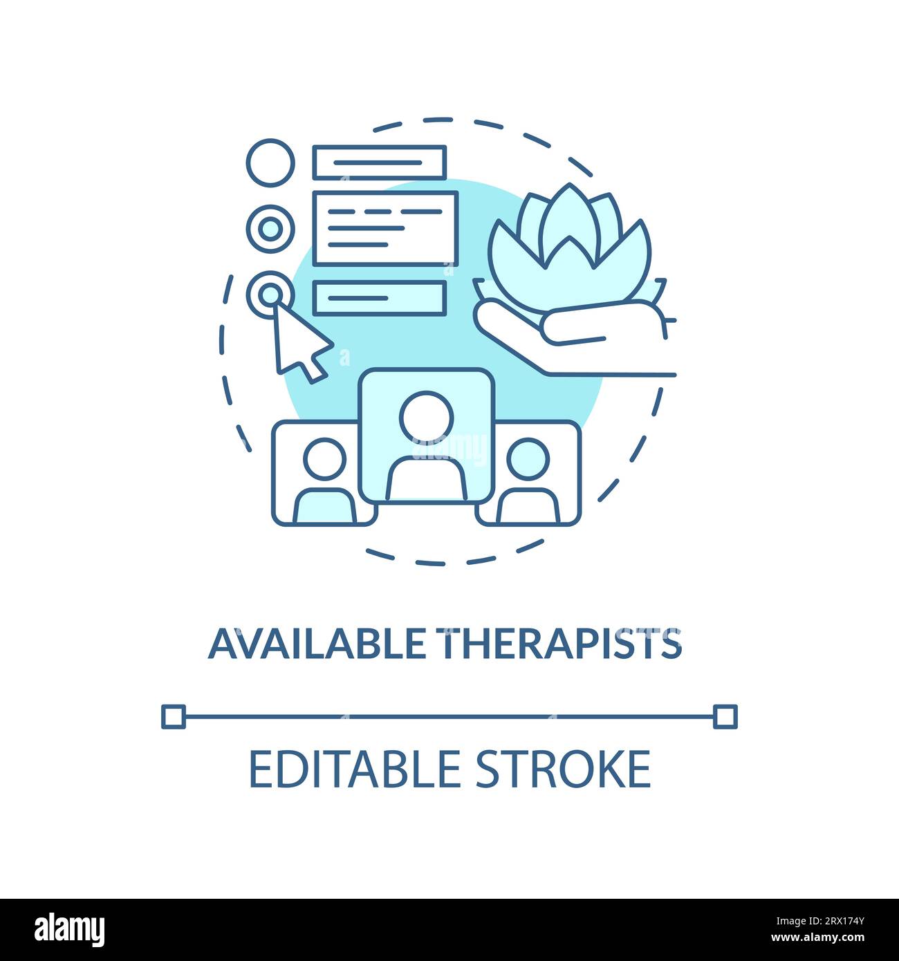 2D available therapists linear icon concept Stock Vector Image & Art - Alamy
