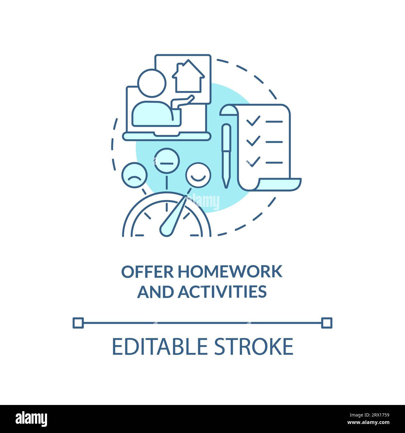 2D offer homework and activities linear icon concept Stock Vector Image ... 2D offer homework and activities linear icon concept Stock Vector Image ...