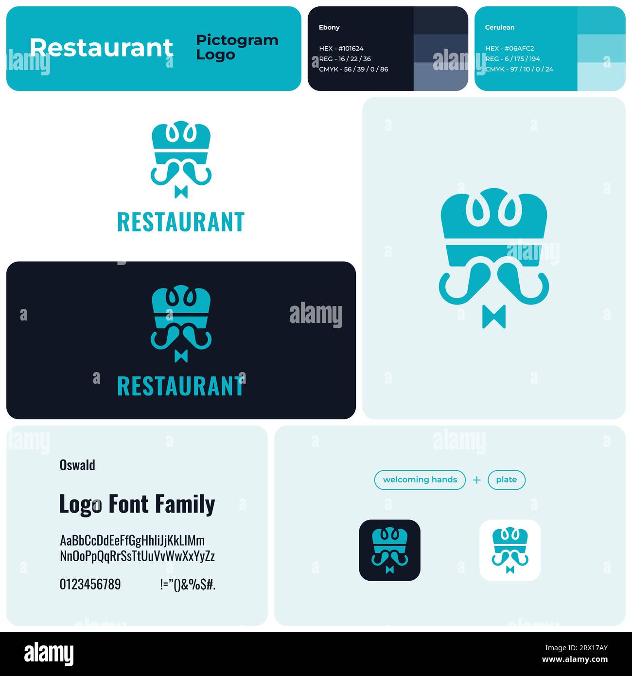 Template with chef's hat logo for restaurant branding Stock Vector ...