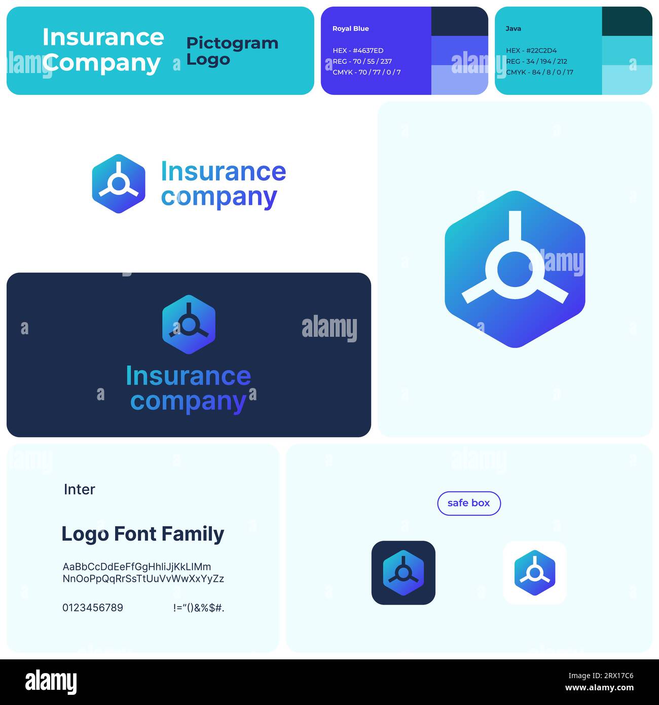 Insurance company brand unique template with safe box logo Stock Vector ...