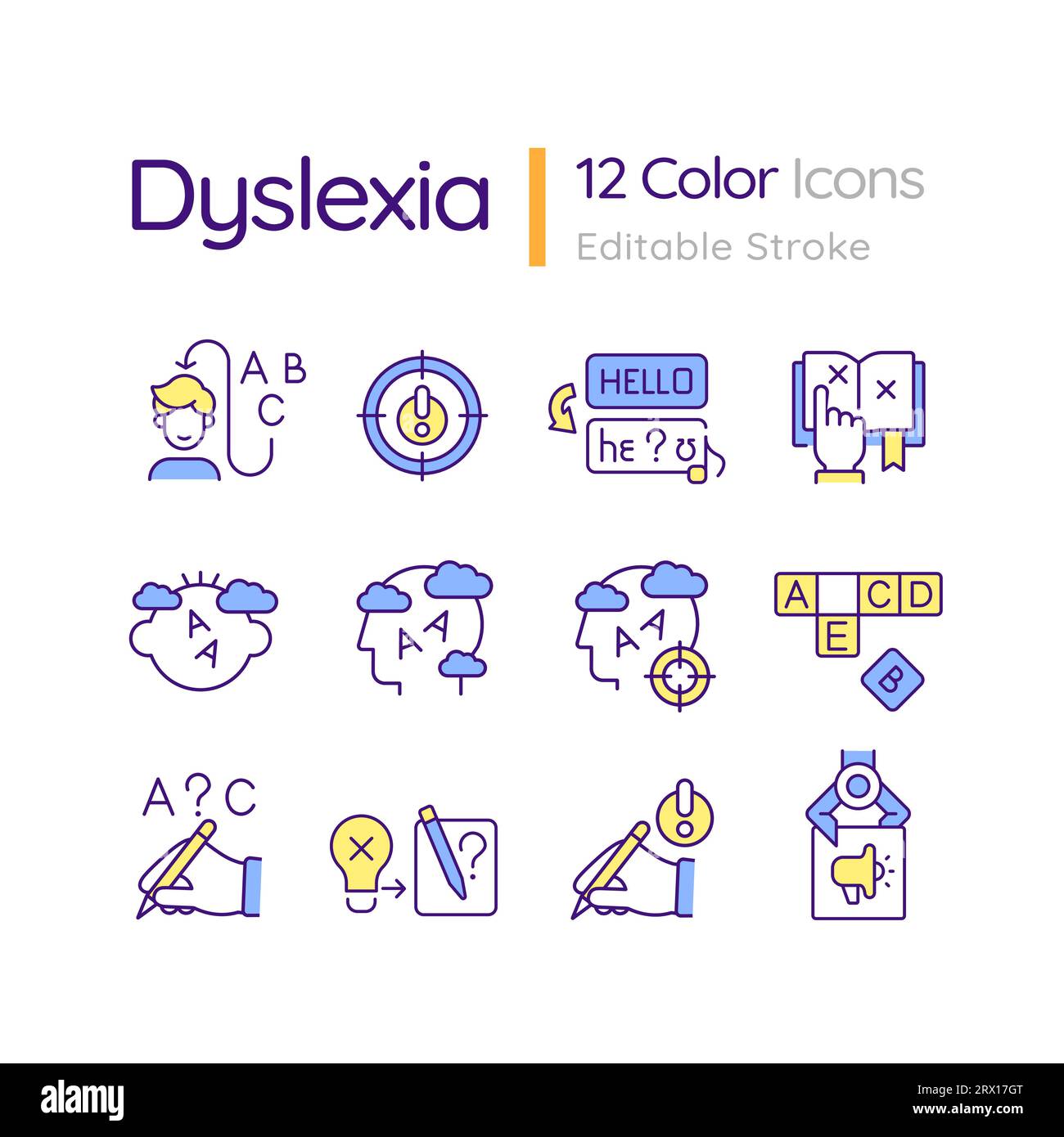 Dyslexia clip art logo hi-res stock photography and images - Alamy