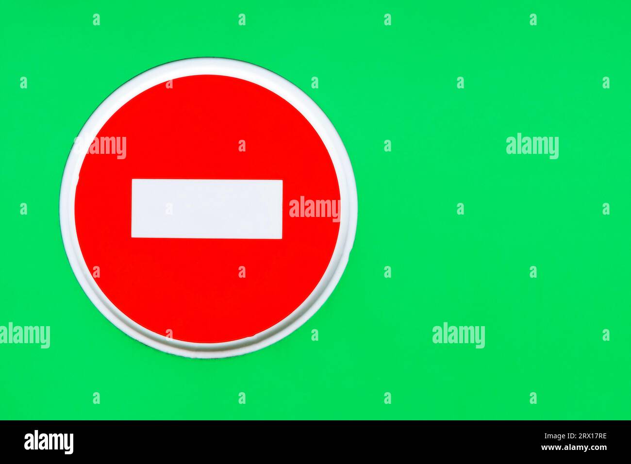 The road sign of Do not enter on a on background. The concept the ...