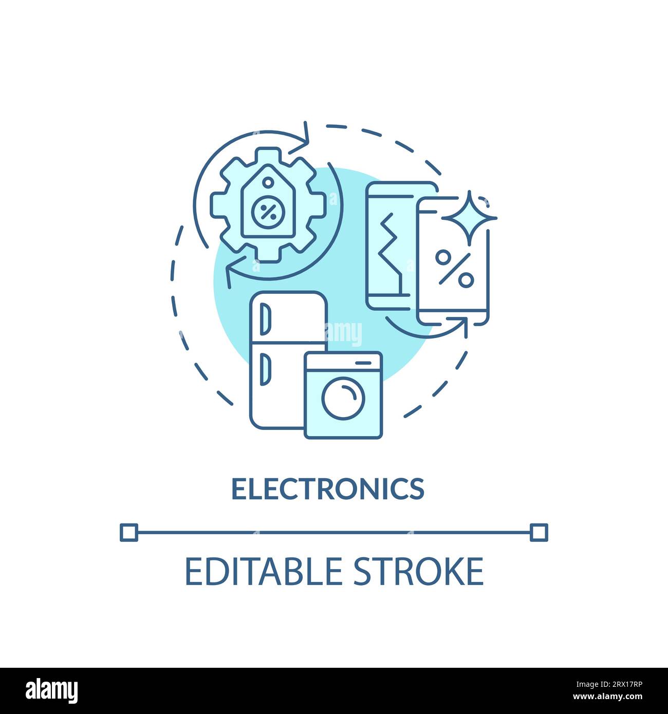 2D customizable blue linear electronics icon concept Stock Vector Image ...
