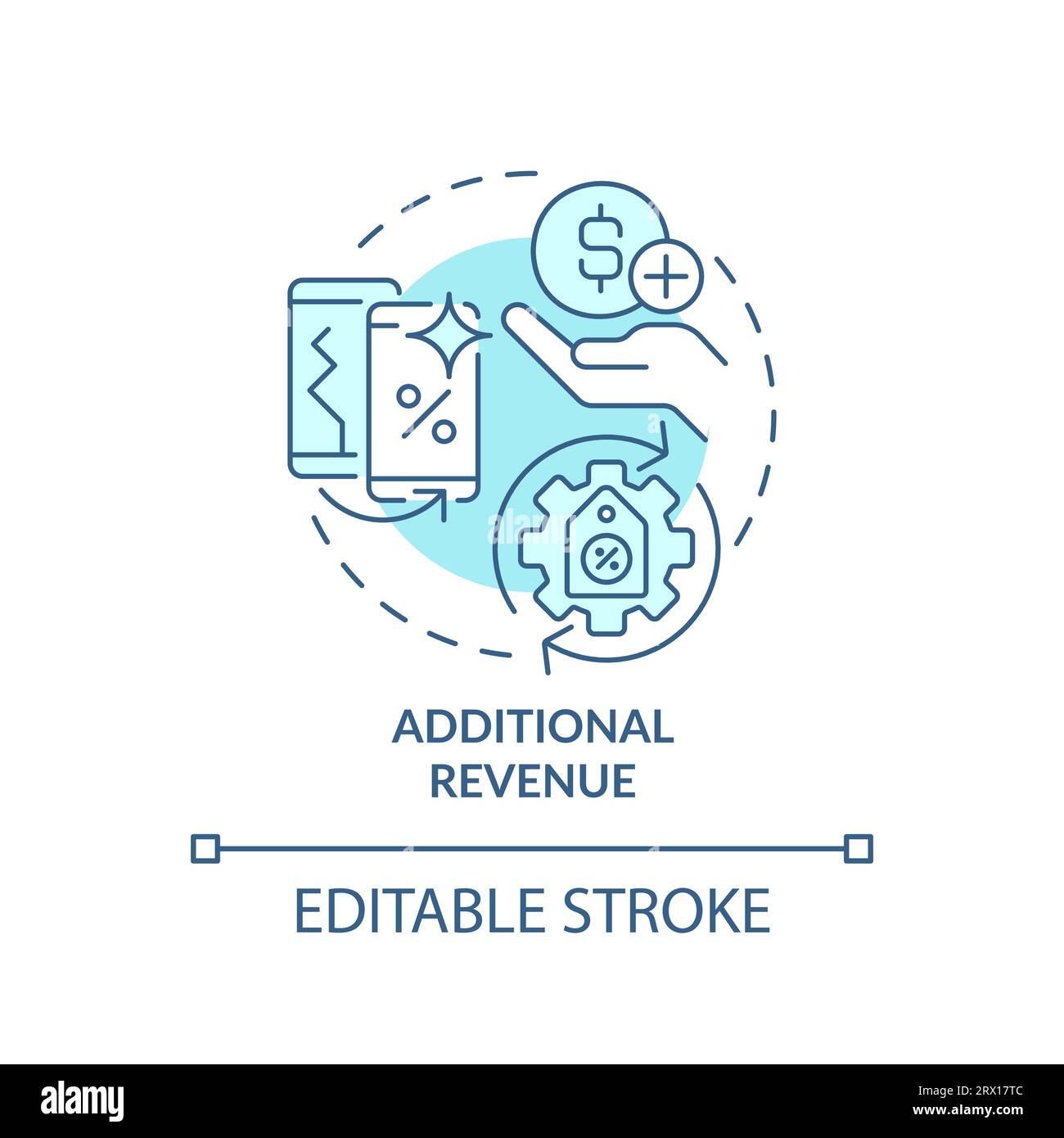 2D blue thin linear icon additional revenue concept Stock Vector Image ...