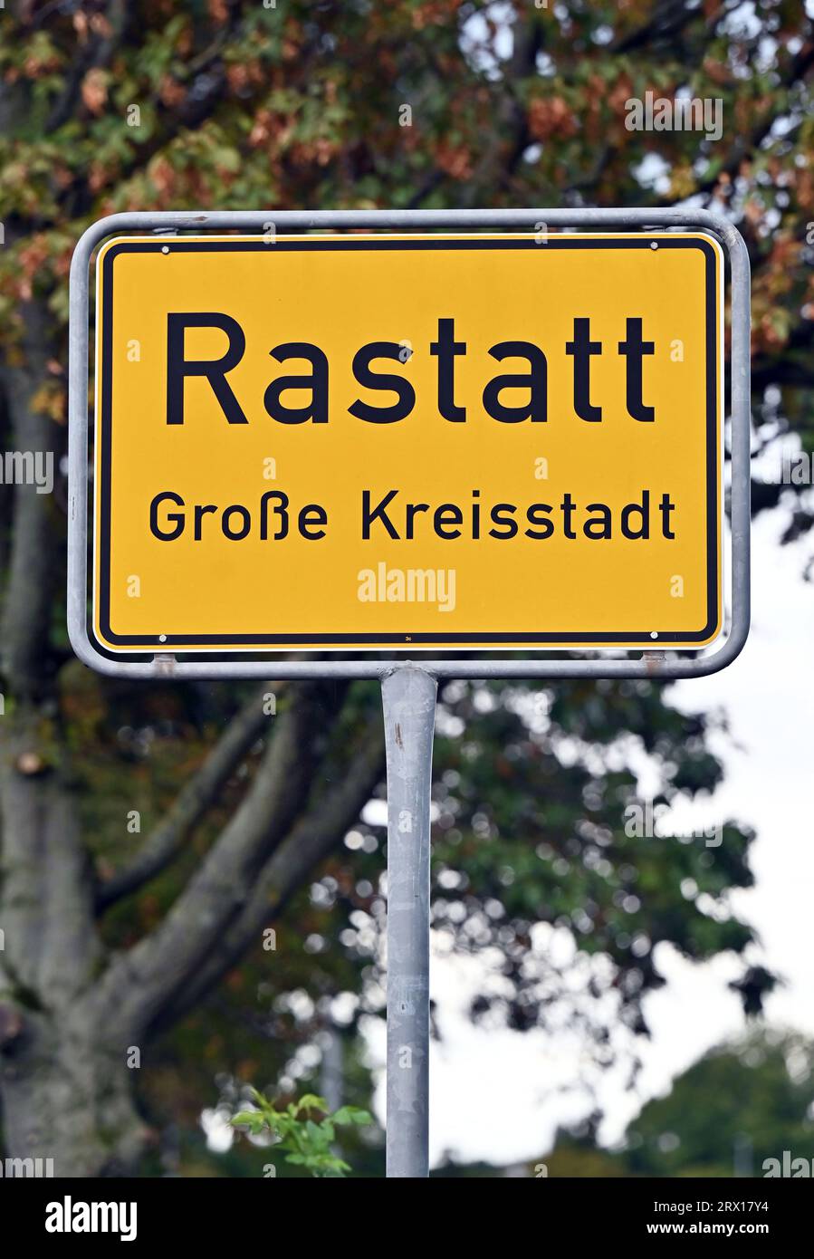 Rastatt, Germany. 22nd Sep, 2023. A place name sign of the city of ...