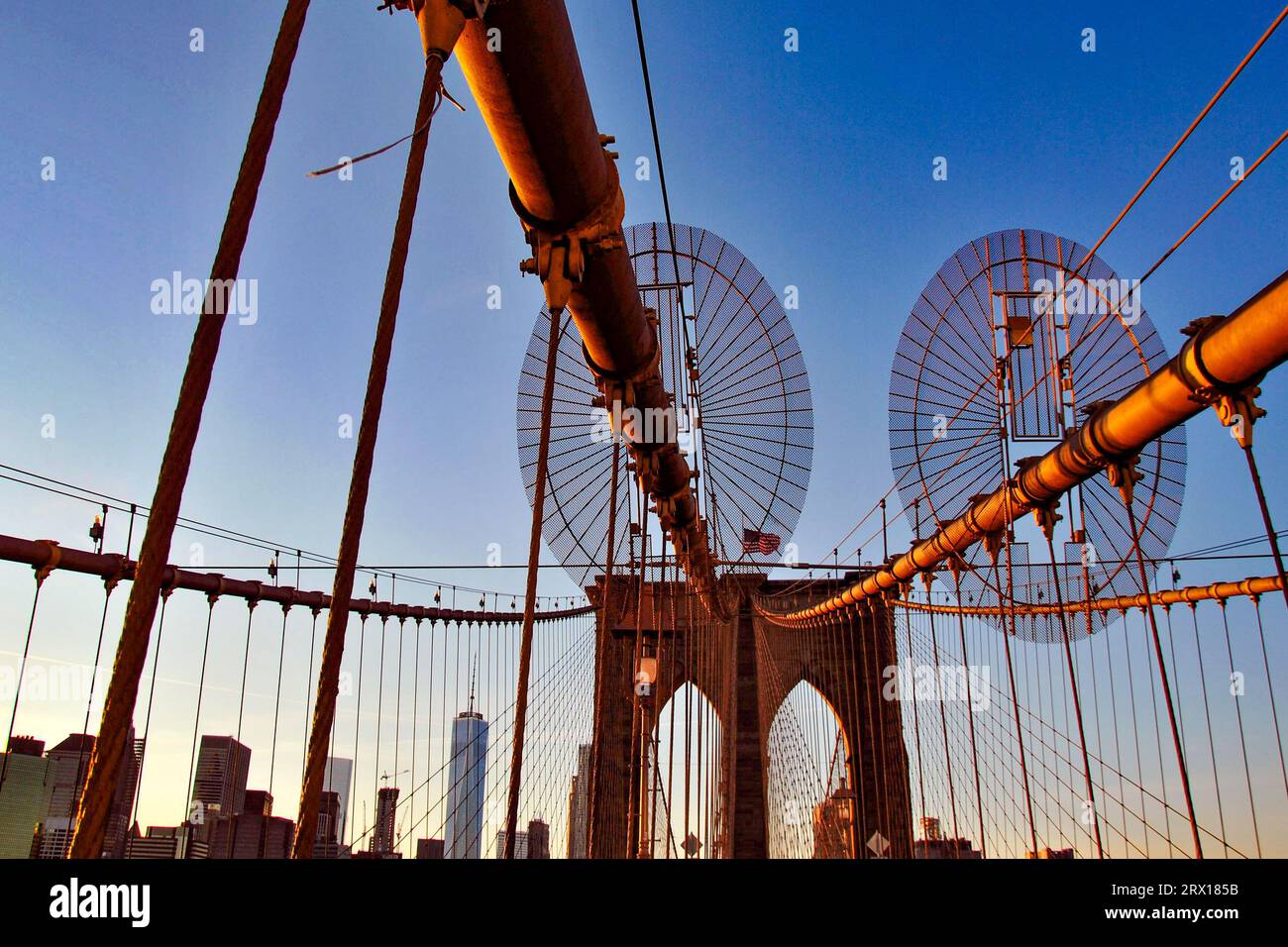 USA New York Brooklyn Bridge in Manhattan Big Apple vacation Stock ...