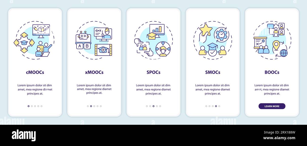 2d Walkthrough Mooc With Thin Linear Icons Concept Stock Vector Image And Art Alamy