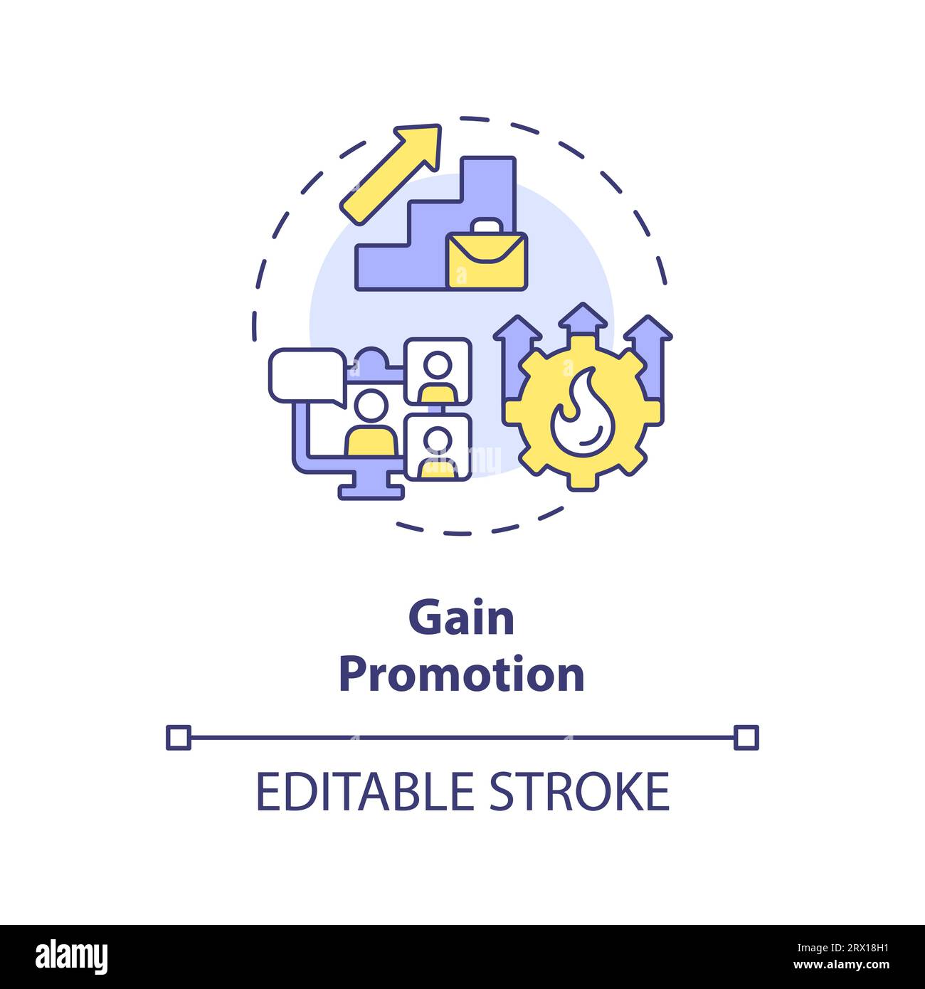2d Colorful Thin Linear Icon Gain Promotion Concept Stock Vector Image