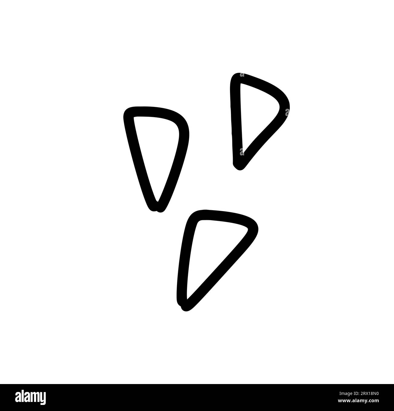 Hand drawn doodle shapes of triangles for logo design or pattern. Isolated vector illustration ...