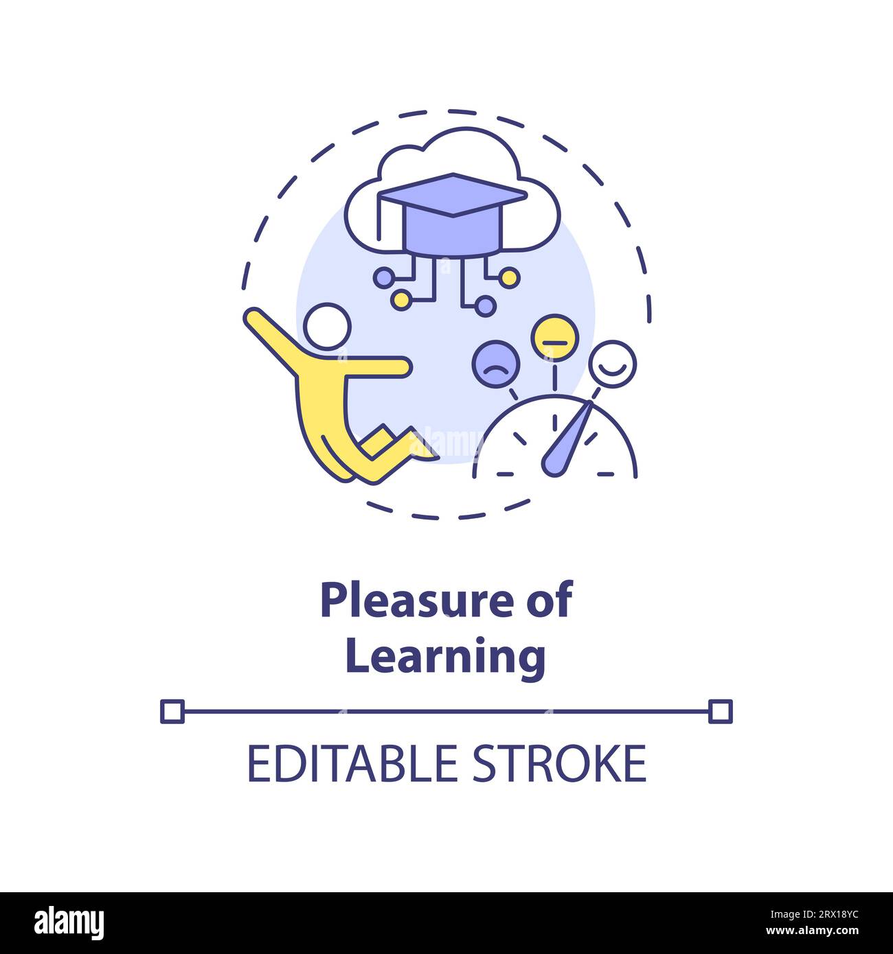 2D colorful thin linear icon pleasure of learning concept Stock Vector Image & Art - Alamy