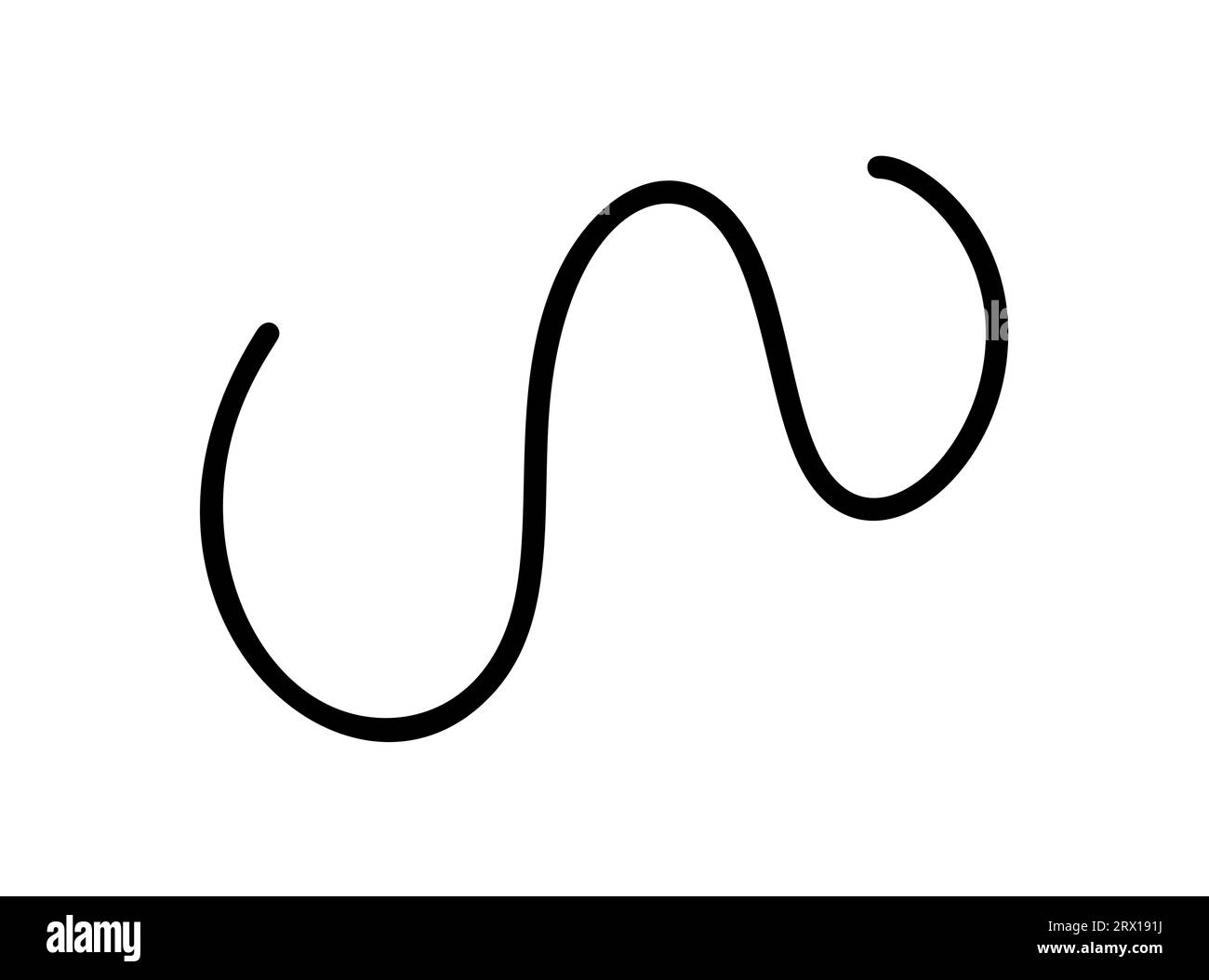 Black hand drawn curved swirled abstract line. Scribble curly brush ...