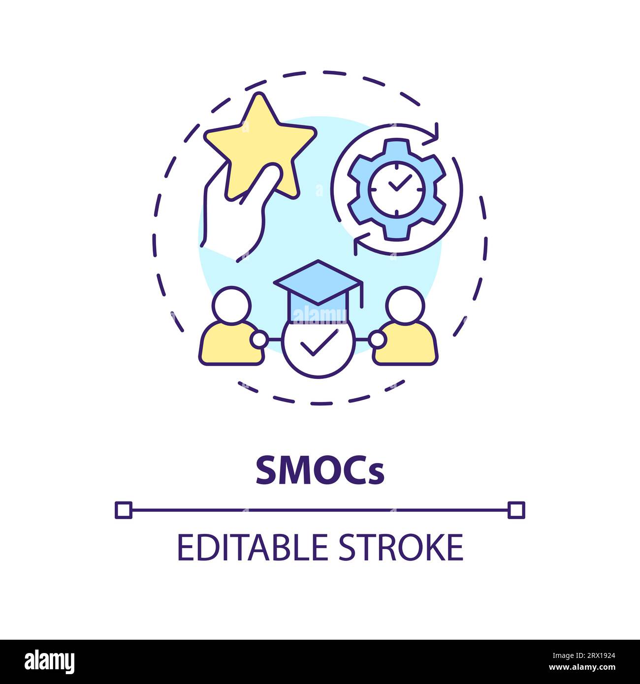 2D customizable colorful thin linear icon SMOCs concept Stock Vector ... 2D customizable colorful thin linear icon SMOCs concept Stock Vector ...
