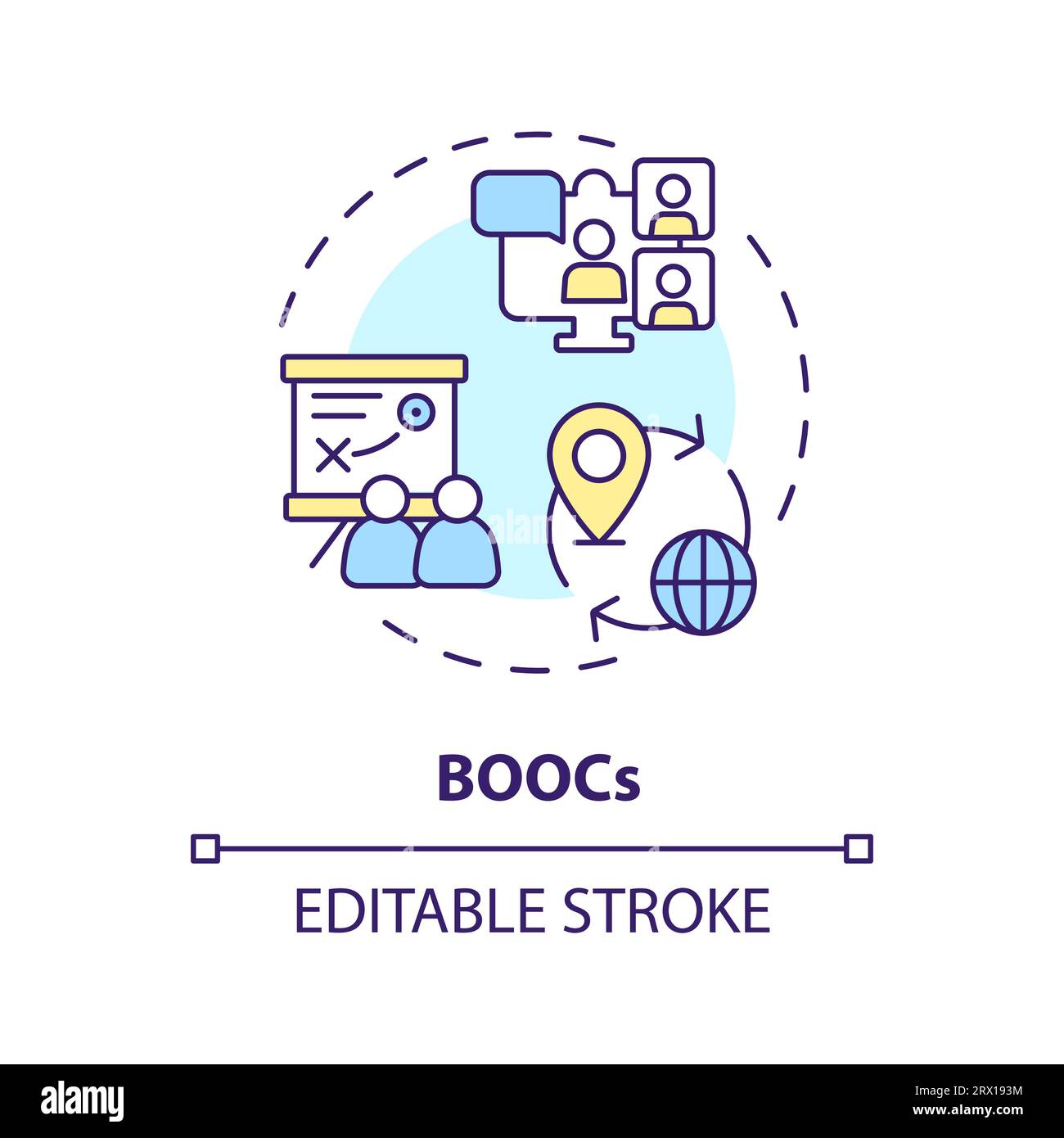 2D customizable colorful thin linear icon BOOCs concept Stock Vector ... 2D customizable colorful thin linear icon BOOCs concept Stock Vector ...